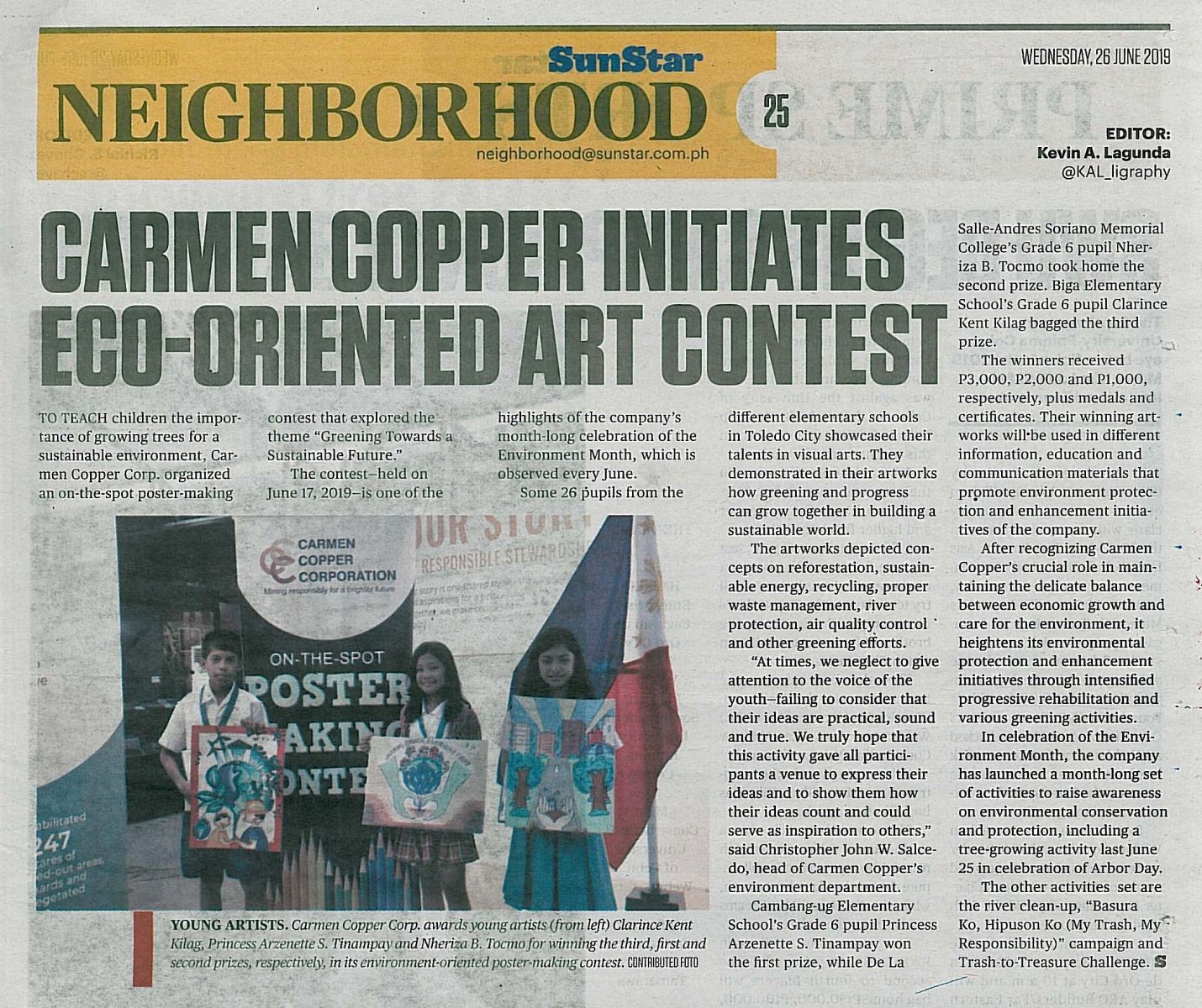Carmen Copper initiates eco-oriented art contest | Atlas Consolidated ...